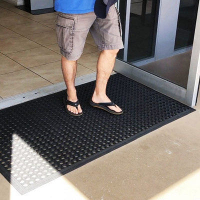Small Anti Fatigue Indoor Outdoor Rubber Entrance Mat 0.6m x 0.9m