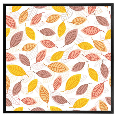 Small autumn leaves (Picutre Frame) / 24x24" / Black | DIY at B&Q