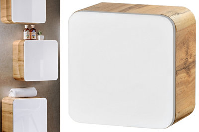 Small Bathroom Cabinet Wall Mounted Storage Cube Unit Cupboard Floating ...