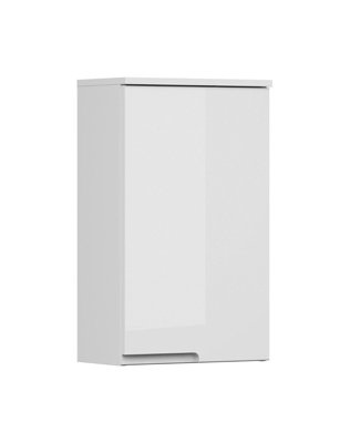 Small Bathroom Cabinet Wall Mounted Storage Unit Slim Single Door ...