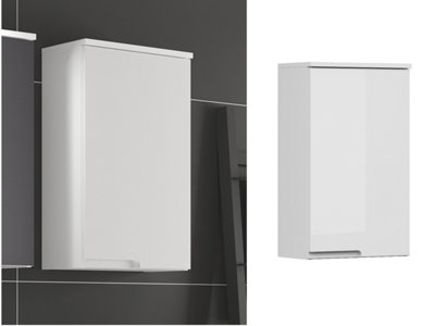 Small Bathroom Cabinet Wall Mounted Storage Unit Slim Single Door ...