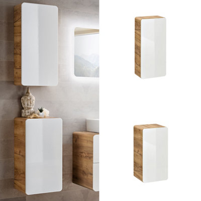 Small Bathroom Wall Cabinet Slim Narrow Storage Unit Compact Cupboard ...