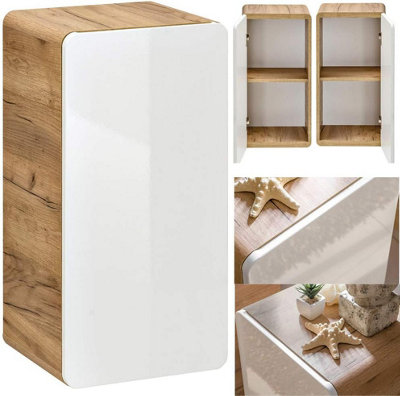 Small Bathroom Wall Cabinet Slim Narrow Storage Unit Compact Cupboard ...