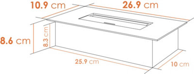 Small Bio Ethanol Burner in Stainless Steel, 1.5 Litre Capacity
