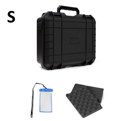 Small Black Waterproof Protective Hard Carry Case with Foam Inserts