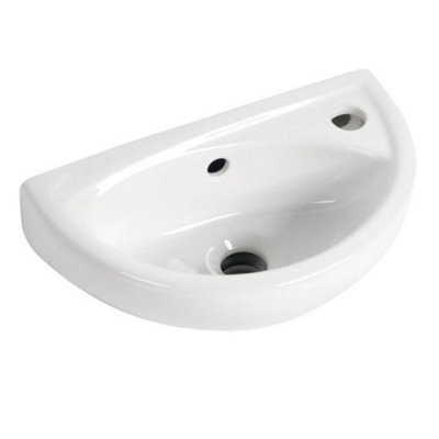 Small Compact Wall Hung Basin, Hero Mono Basin Mixer Tap, Waste & Round ...