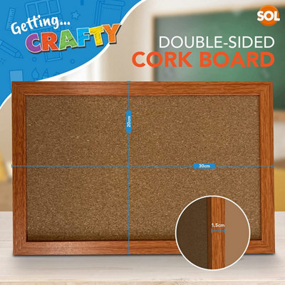 Small Cork Board with Pins, Screws & Wall Hanger - A4 - Pin Board, Cork ...