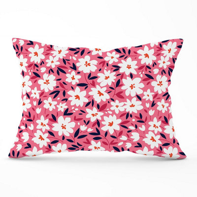 Small Cute White Flower Pattern Cushions 33cm x 48cm
