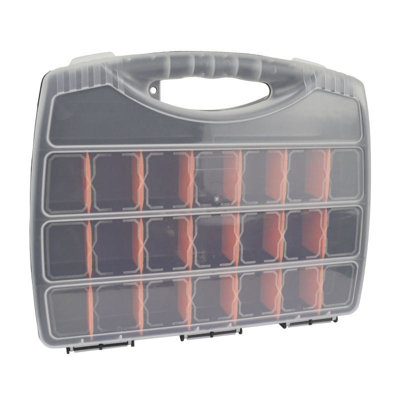 Small Divided Compartment Organiser Work Plastic Case Box Holder ...