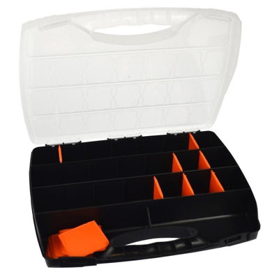 Small Divided Compartment Organiser Work Plastic Case Box Holder ...