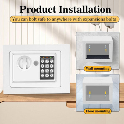 Small Electronic Digital Steel Safe with Key - Secure Home Office ...