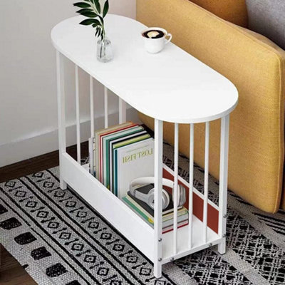 Small End Table Oval Side Table for Small Spaces, Sofa Side Table for ...