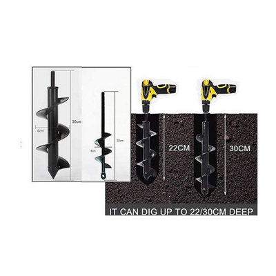 Small Garden Post Lawn Digger Bit with Hex Drive