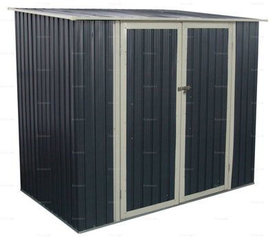 Small Metal Shed with Hinged Double Doors, Low Maintenance Outdoor ...