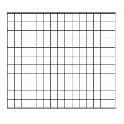 Small Multi-Purpose Metal Grid Fence Panel Section in Black