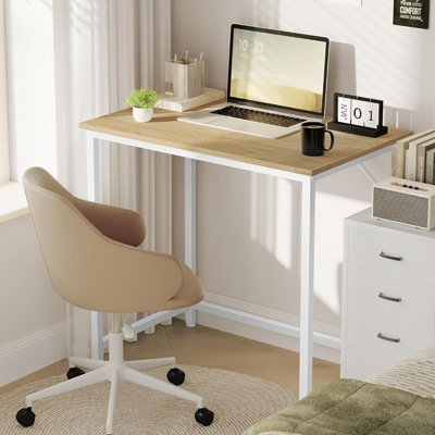 Small Office Desk for Study or Bedroom, Space-Saving Work Table with ...