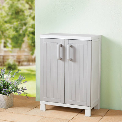 Small Plastic Utility Cabinet Garden Patio Garage Outdoor Tough UV and ...