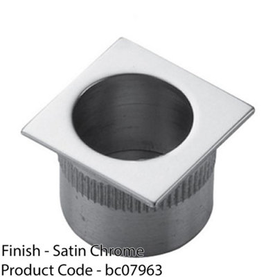 Small Recessed Sliding Door Flush Pull - 30mm Square 23mm Depth Satin ...
