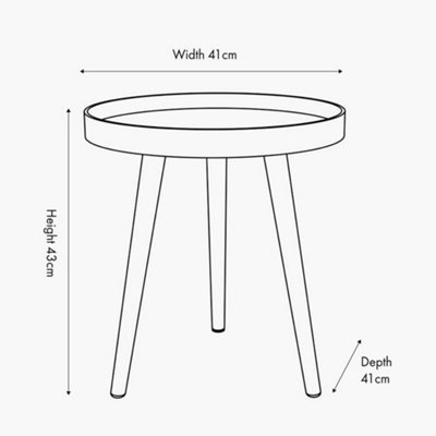 Small Round Sage Green Side Table With Wooden Tripod Legs For Small Corners