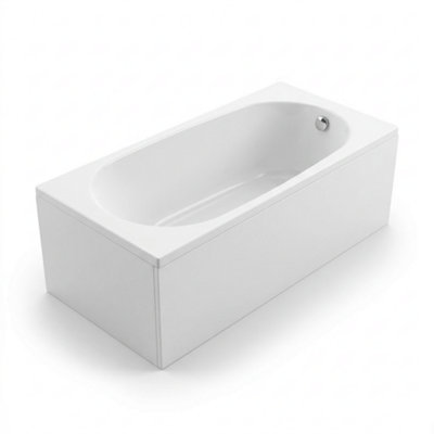 Small Space Saving Bath White Single Ended Acrylic Bathroom Bathtub ...