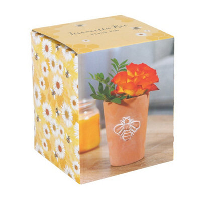 Small Terracotta Indoor Plant Pot with a Bee Design. Gift Idea. (Dia) 8 ...