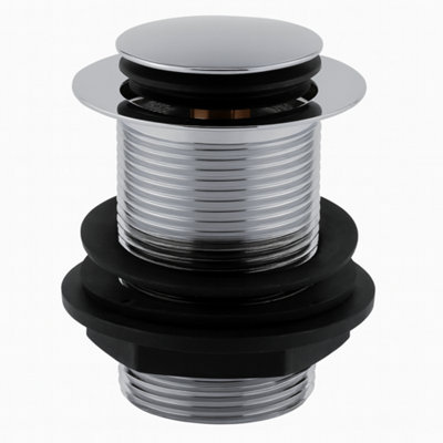 SMALL UNSLOTTED BASIN CLICK WASTE - CHROME PUSH BUTTON PLUG FOR BASINS ...