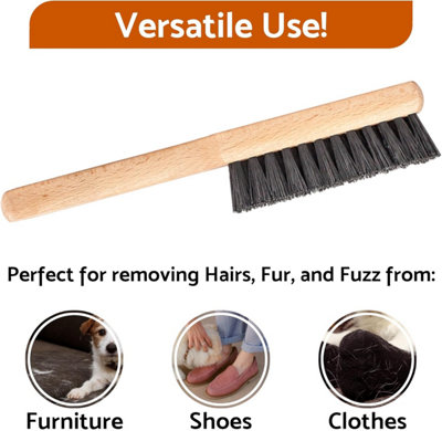 Small Wooden Clothes Brush with Natural & Synthetic Bristles - Anti ...