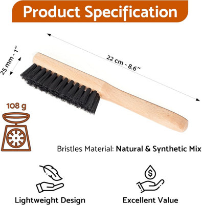 Small Wooden Clothes Brush with Natural & Synthetic Bristles - Anti ...