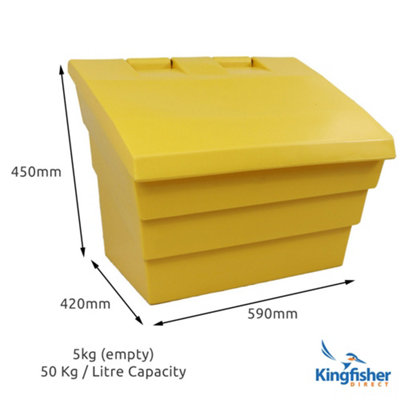 Small Yellow Grit Bin - 2 Cu Ft / 50 Kg