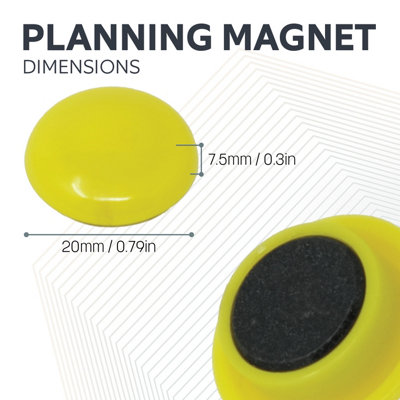 Small Yellow Planning Office Magnets for Fridge, Whiteboard ...