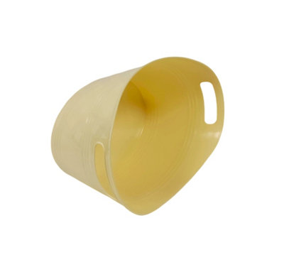 Small Yellow Plastic Ice Bucket With Handles Drink Cooler Tub Party BBQ