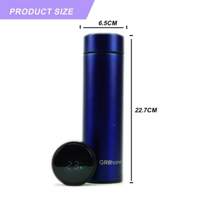 Smart 500ml Water Bottle Stainless Steel Vacuum Flask With Temperature ...