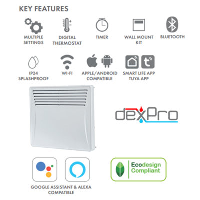 Smart Digital Panel Heater with WiFi - Apple & Android Compatible