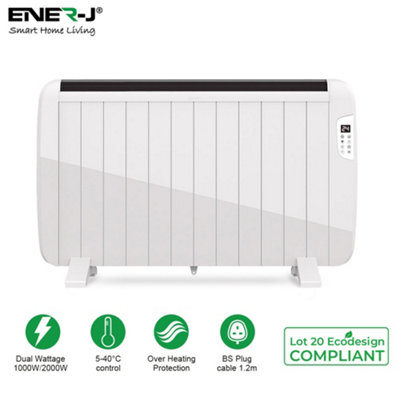 Smart Electric Radiator Heater 2000W, LCD Display, 7-Day Timer Function ...