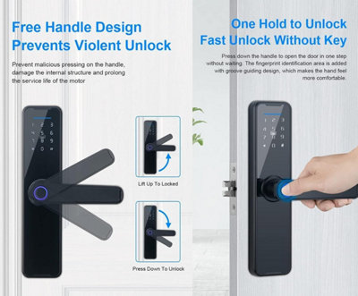 Smart Fingerprint Door Lock with 2 Mechanical Keys, 2 IC Cards, TTLock ...
