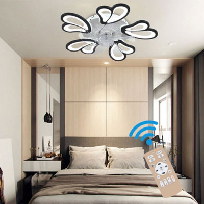 Smart Flower LED Ceiling Fan - Dimmable Light with Remote & Bluetooth ...