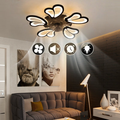 Smart Flower LED Ceiling Fan - Dimmable Light with Remote & Bluetooth ...