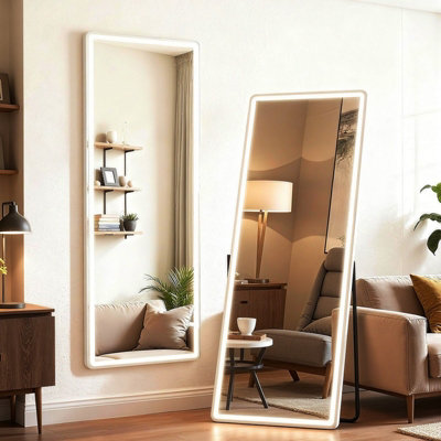 Smart Full Length Dressing Mirror With LED Lights Floor Standing Or ...