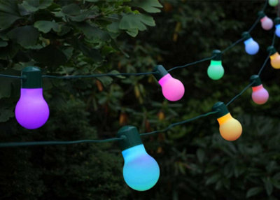Smart Garden 20 Solar Party Bulb String Lights Colour Changing ...