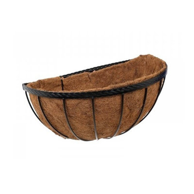 Smart Garden 40cm 16 Inch Saxon Metal Wall Manger Basket Black Planter ...