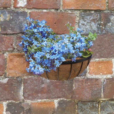 Smart Garden 40cm 16 Inch Saxon Metal Wall Manger Basket Black Planter ...