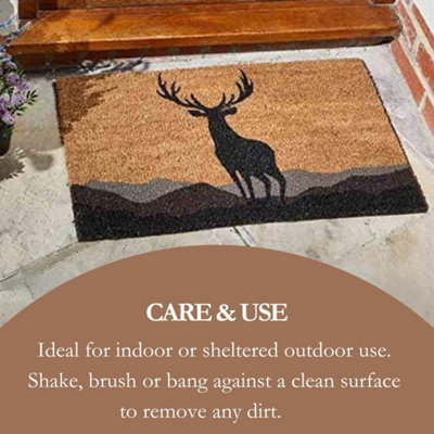 Smart Garden Monarch Stag Country Patterned Doormat Coir PVC Back ...