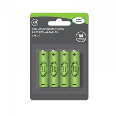 Smart Garden Replacement Rechargeable Solar Light Batteries AA 600mAh 4 ...