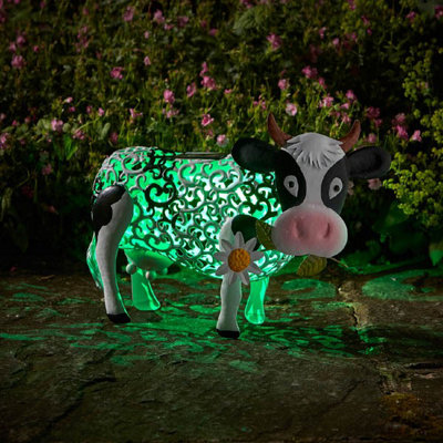 Smart Garden Solar Daisy The Cow Silhouette Light Garden Light Figure ...