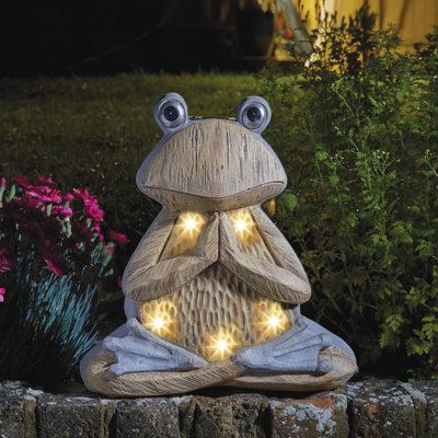 Smart Garden Solar Woodstone Inlit Frog Garden Light Figure Ornament ...