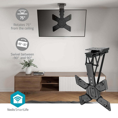 Smart Motorised Folding TV Ceiling Mount Bracket for 23-65" Screen Max ...