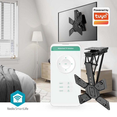 SMART MOTORISED FOLDING TV CEILING MOUNT BRACKET FOR 23-65" SCREEN MAX ...
