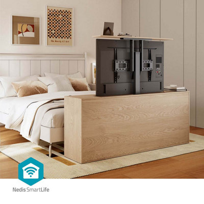 Smart Motorised Lift TV Stand for 37-80" Screen Max 60kg Adjustable ...