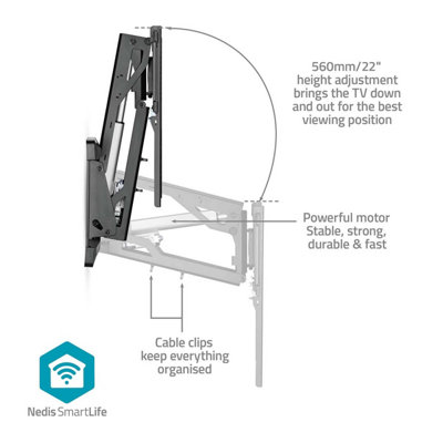 Smart Motorised Lift TV Wall Mount Bracket for 37-75" Screen Max 35kg ...