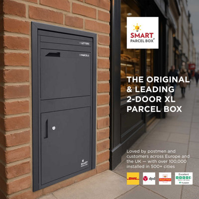 Smart Parcel Box Extra Large Front & Rear Access Black